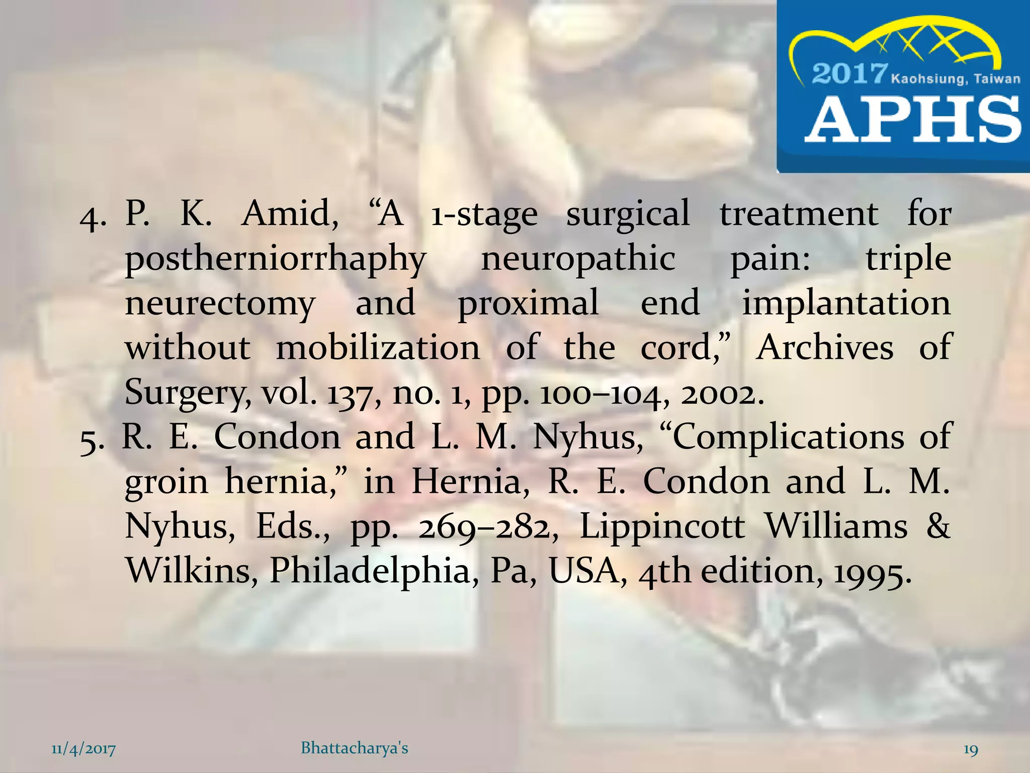 Inguinodynia: Chronic pain after inguinal hernia surgery by Dr. Avisak ...