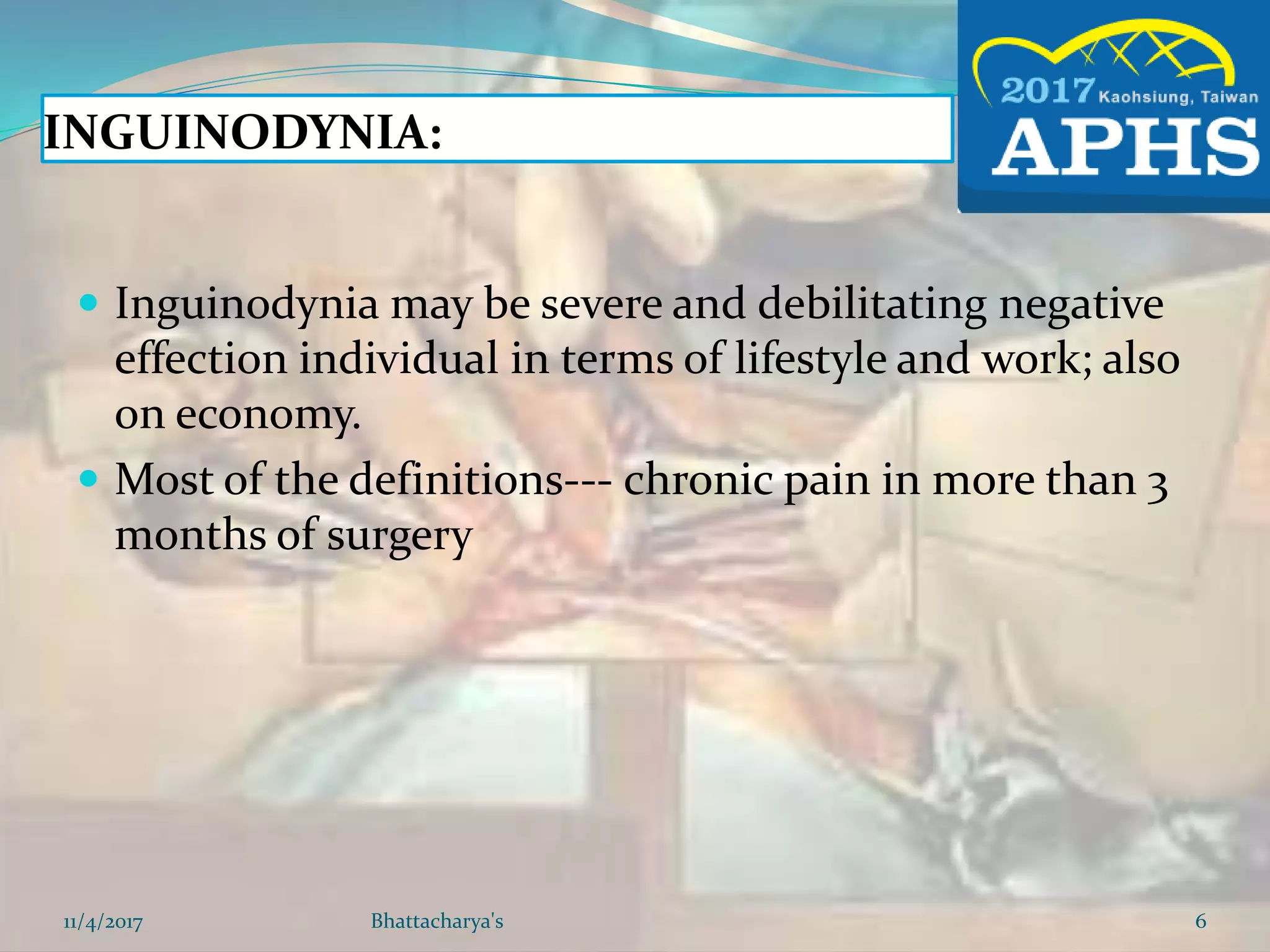 Inguinodynia: Chronic pain after inguinal hernia surgery by Dr. Avisak ...