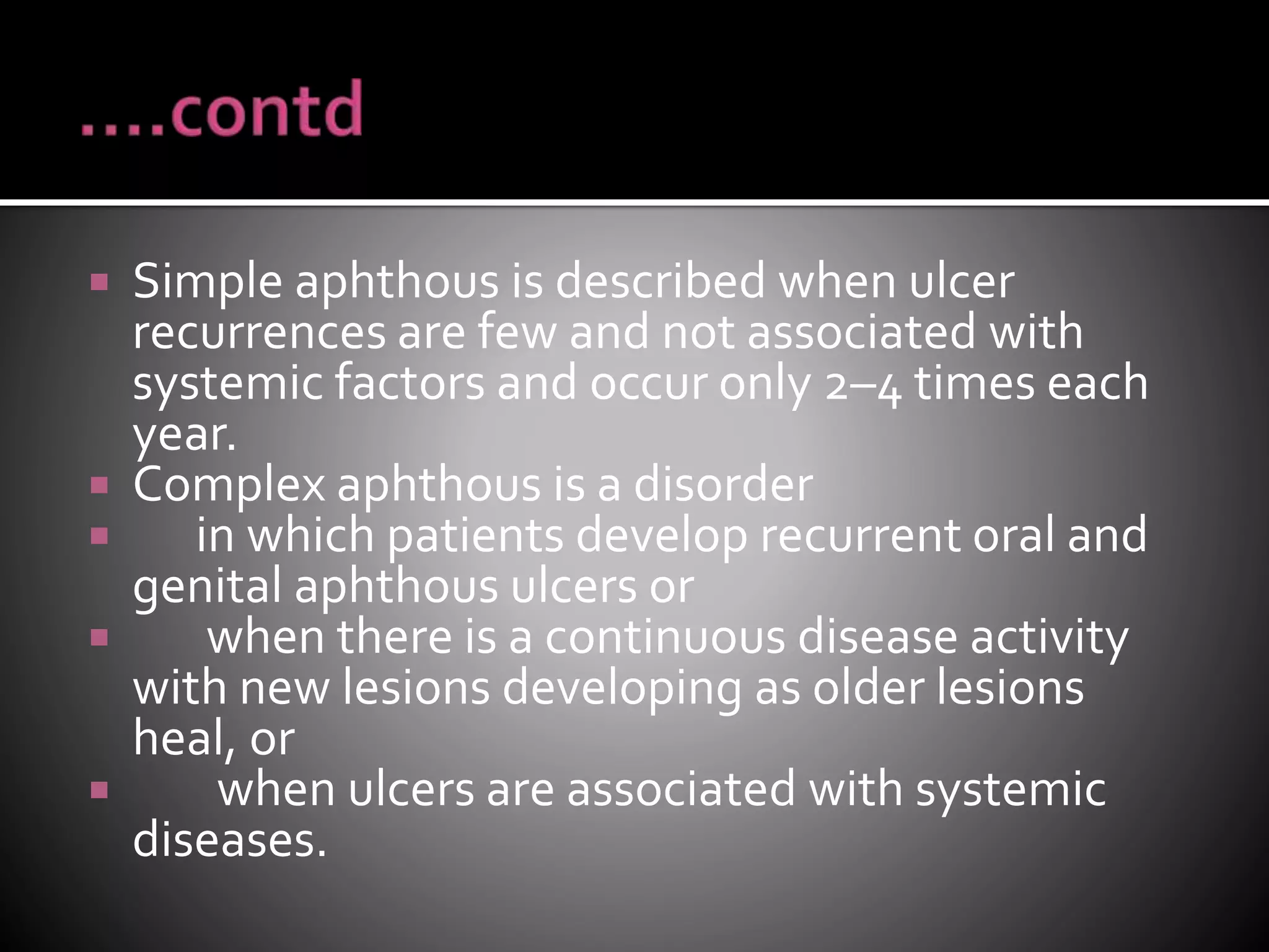 Aphthous ulcers | PPTX