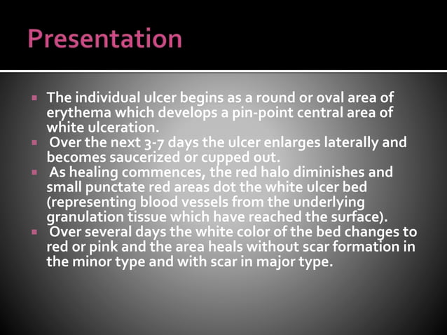 Aphthous ulcers | PPTX | Digestive Disorders | Diseases and Conditions