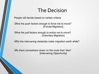 Lee's model of migration | PPT