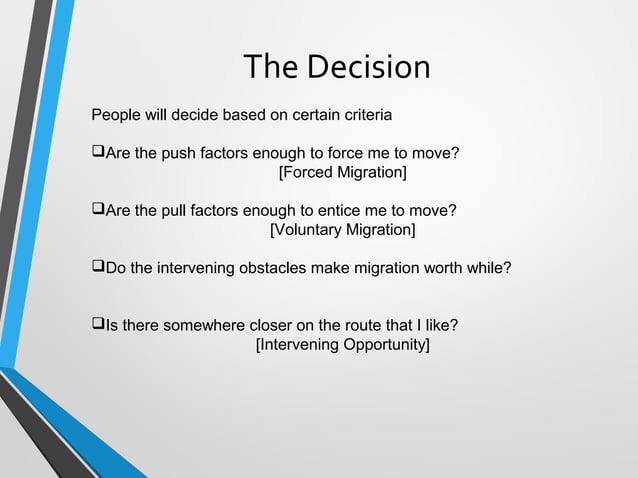 Lee's model of migration | PPT
