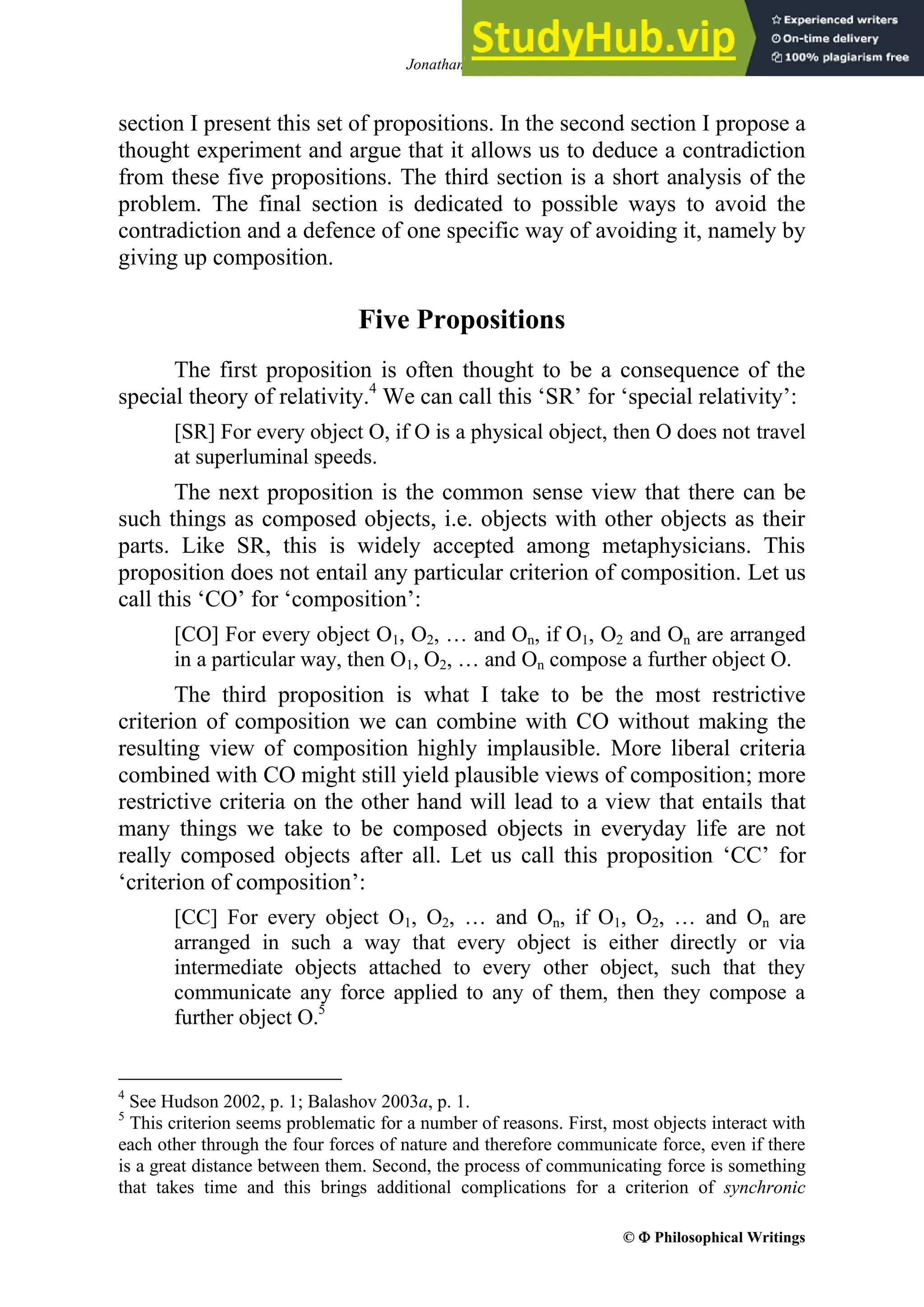 A Physical Argument Against Composition | PDF