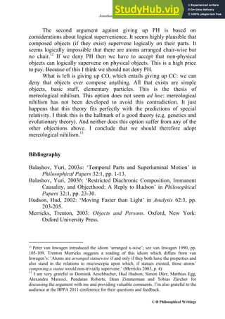 A Physical Argument Against Composition | PDF