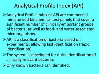Analytical Profile Index (API) & Automated Machines | PPTX