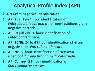 Analytical Profile Index (API) & Automated Machines | PPTX