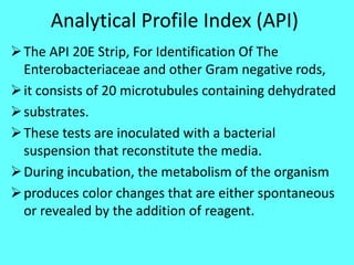 Analytical Profile Index (API) & Automated Machines | PPTX
