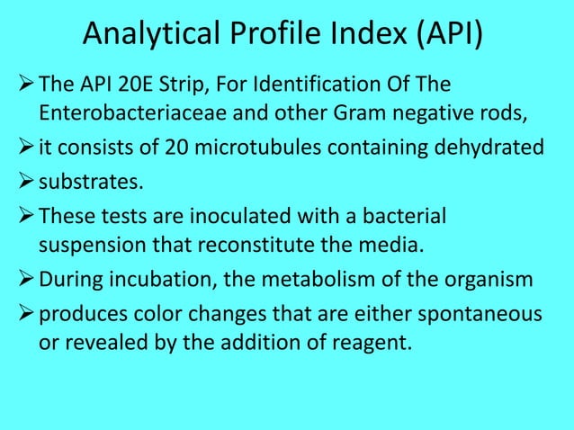 Analytical Profile Index (API) & Automated Machines | PPTX