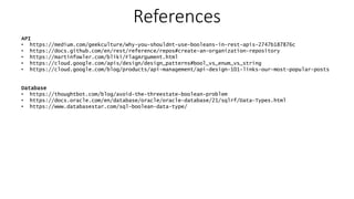 API and DB design with Boolean | PPTX