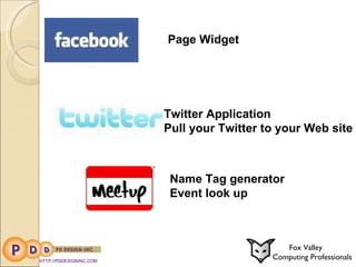 FVCP - Facebook , Twitter and Meetup API / Widgets | PPT
