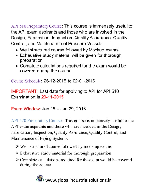 Api 510,570 examination preparatory course | PDF | Industrial Property ...