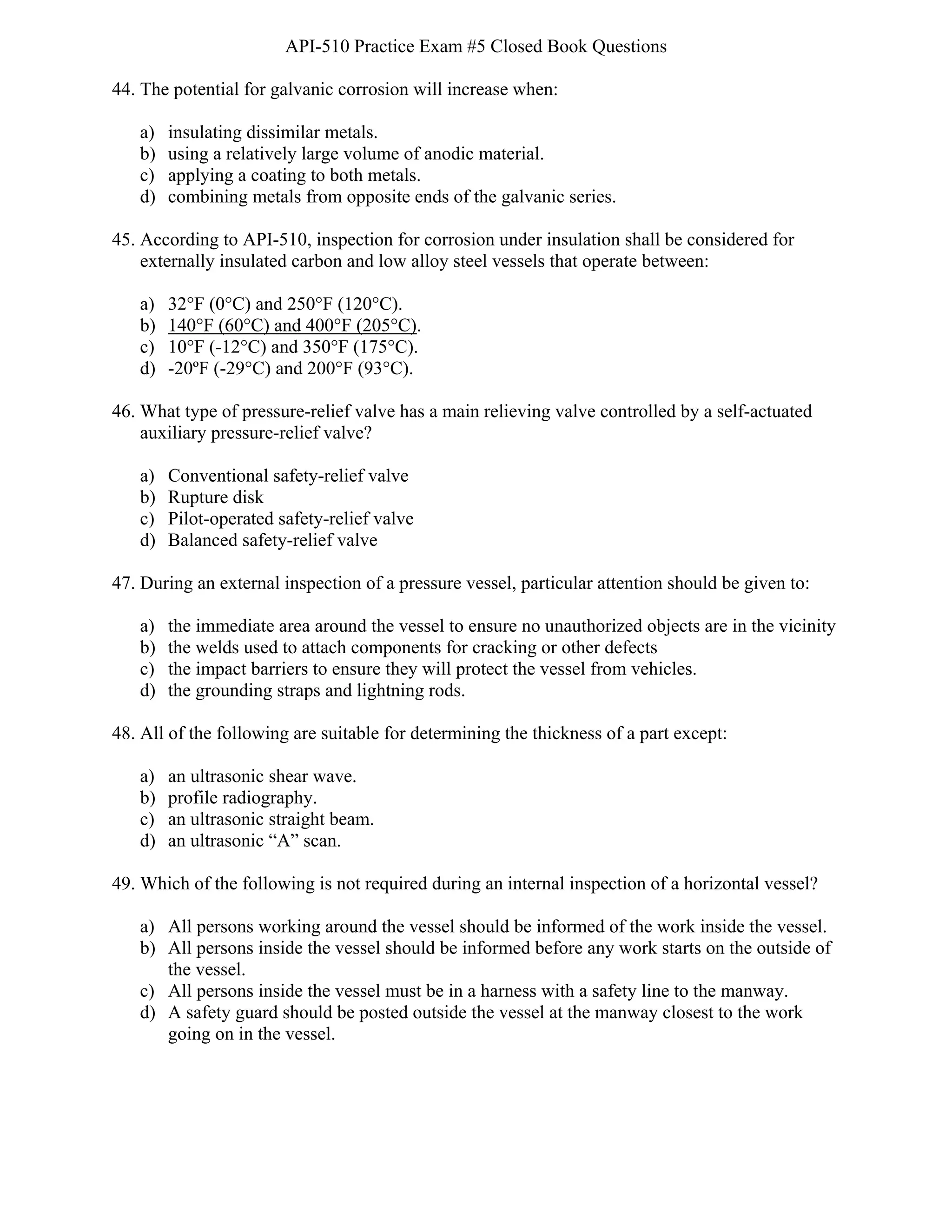 API 510 Practice Exam #5 CLOSE BOOK Questions.pdf
