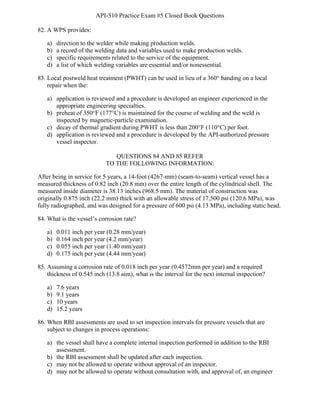 API 510 Practice Exam #5 CLOSE BOOK Questions.pdf