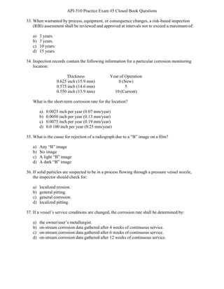 API 510 Practice Exam #5 CLOSE BOOK Questions.pdf