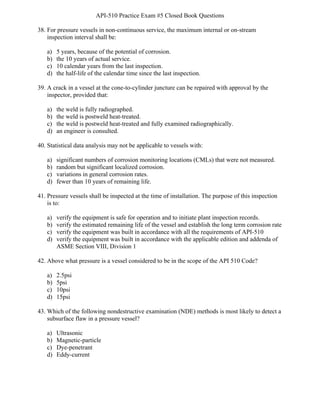 API 510 Practice Exam #5 CLOSE BOOK Questions.pdf