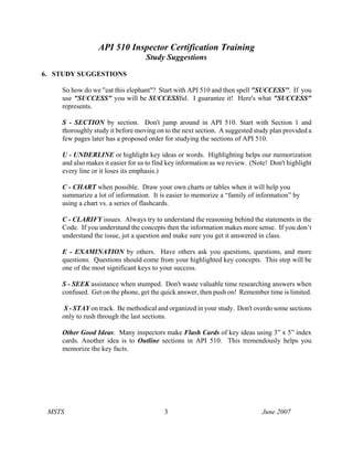 Api 510 study plan | PDF