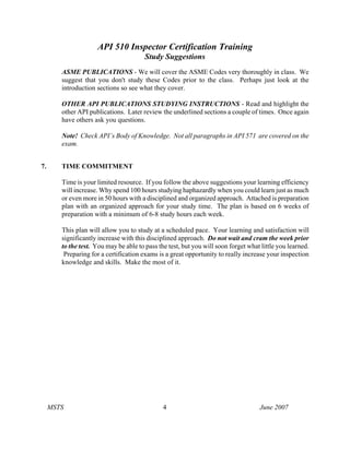 Api 510 study plan | PDF
