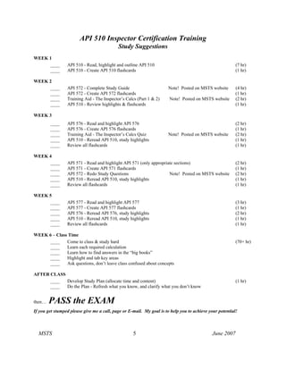 Api 510 study plan | PDF