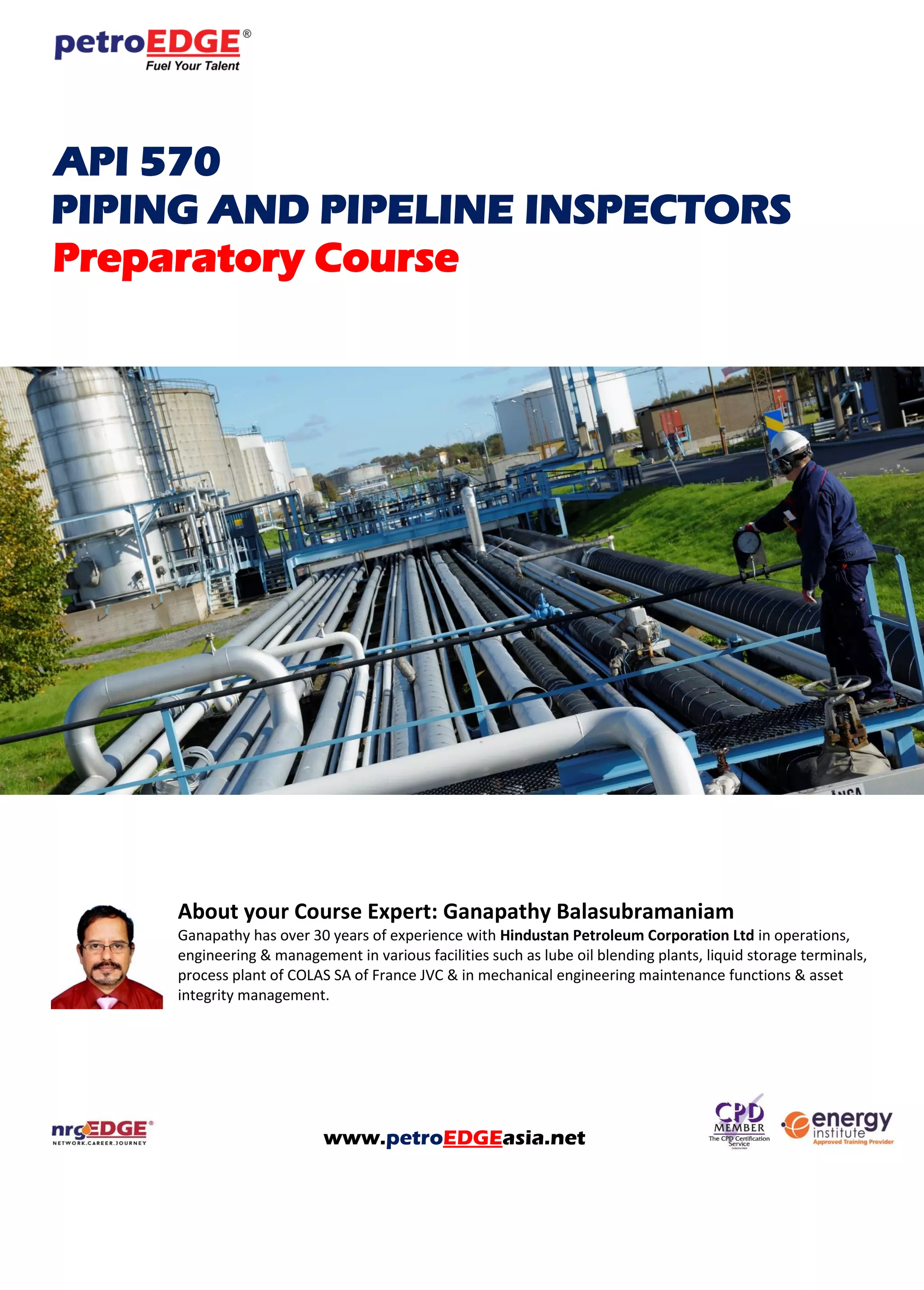 API 570 Piping and Pipeline Inspectors Preparatory Course | PDF