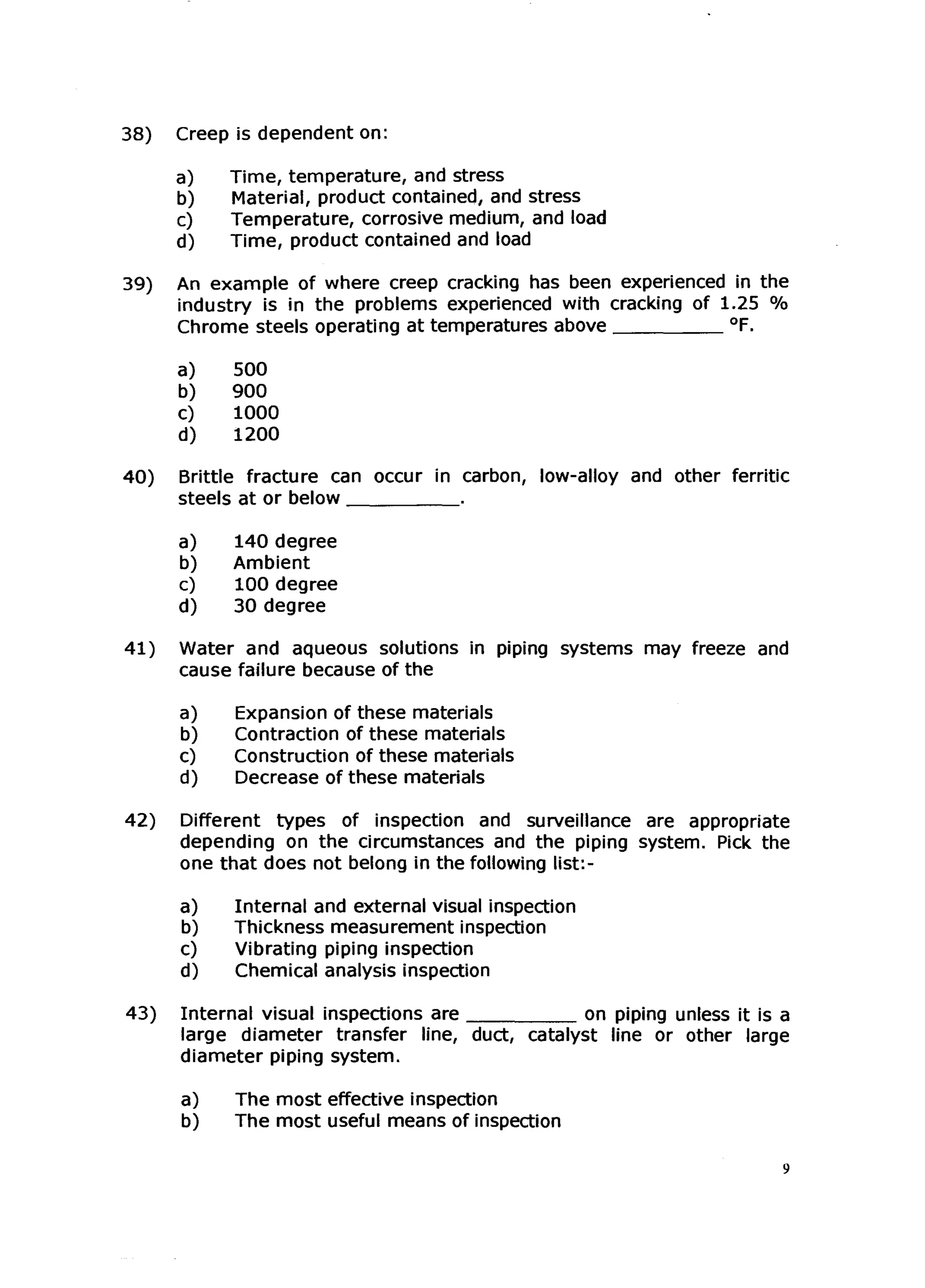 Api 570 practice questions | PDF