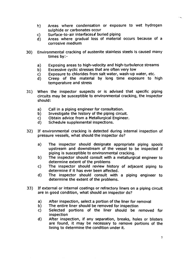 Api 570 practice questions | PDF