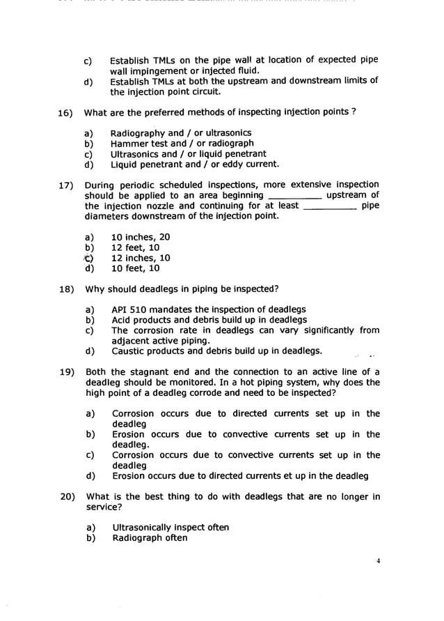 Api 570 practice questions preparation | PDF