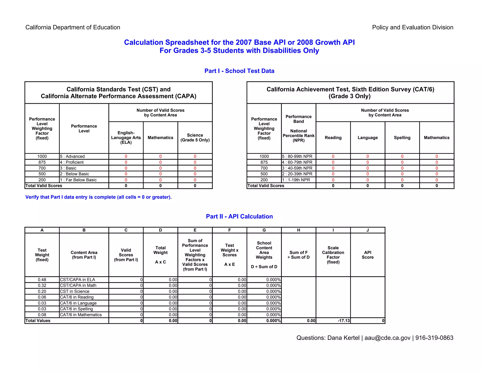 Api calculator 07_08_practice_school_data | XLS | Standardized Testing ...