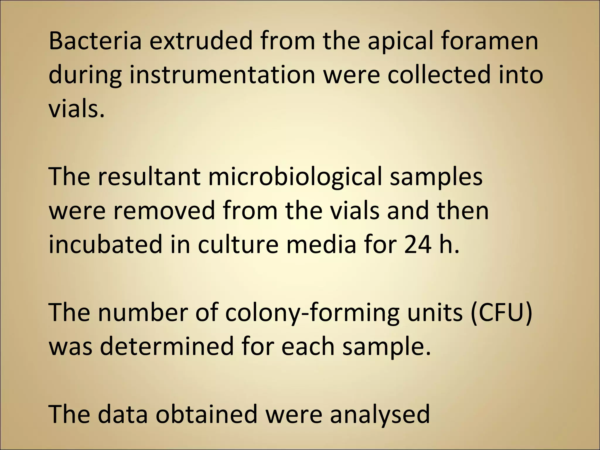 Apical extrusion of intracanal bacteria following use of various ...
