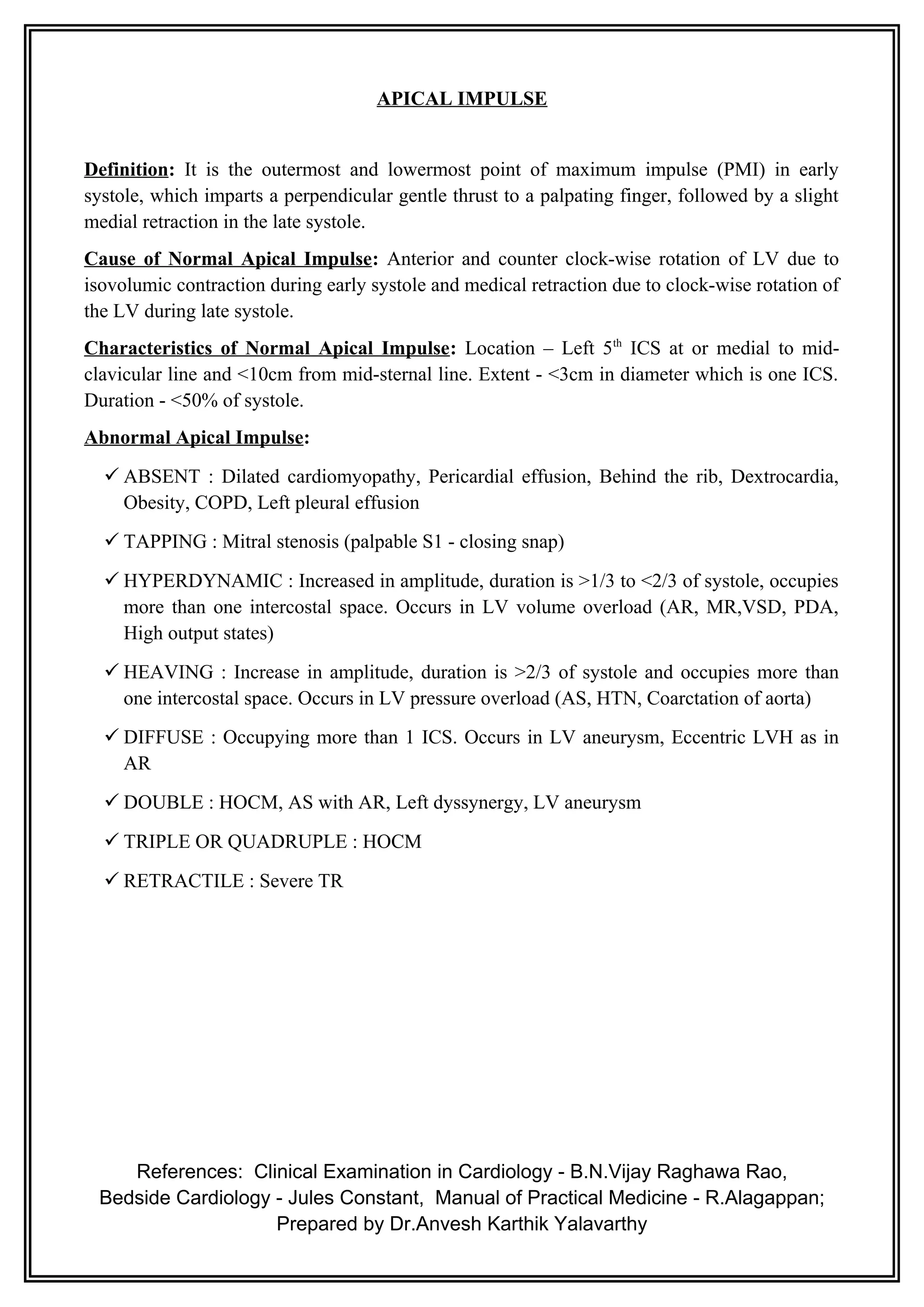 Apical impulse | DOC