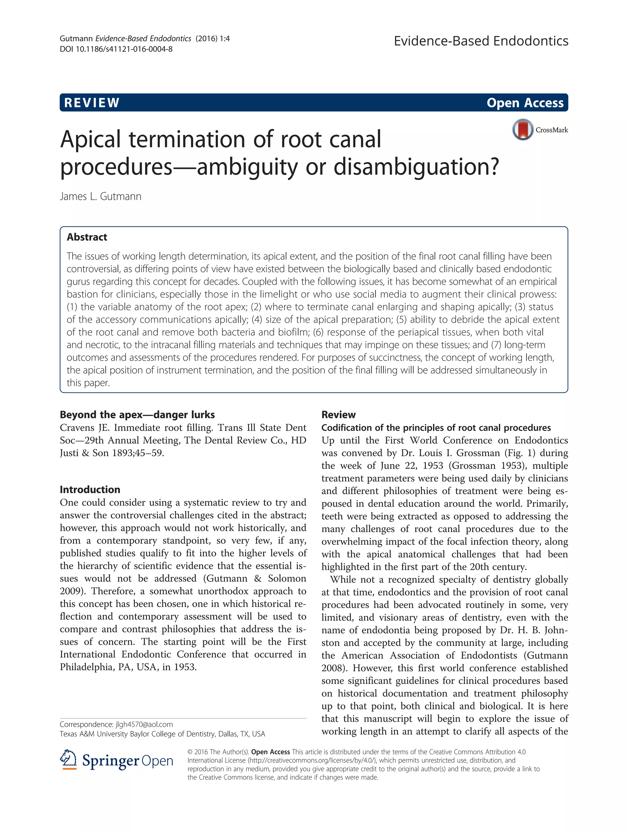Apical termination of root canal | PDF | Dental Health | Diseases and ...