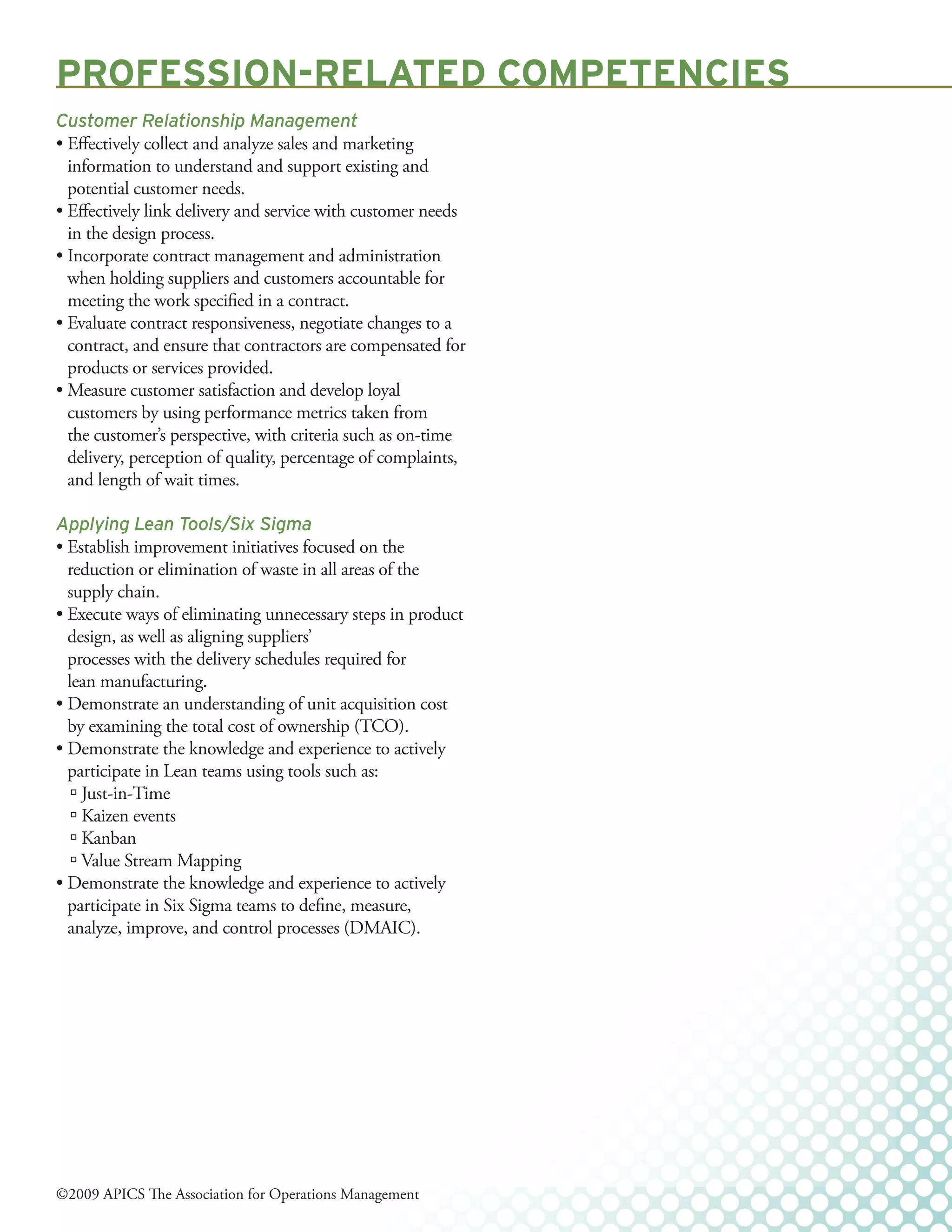 Apics Competency Model | PDF