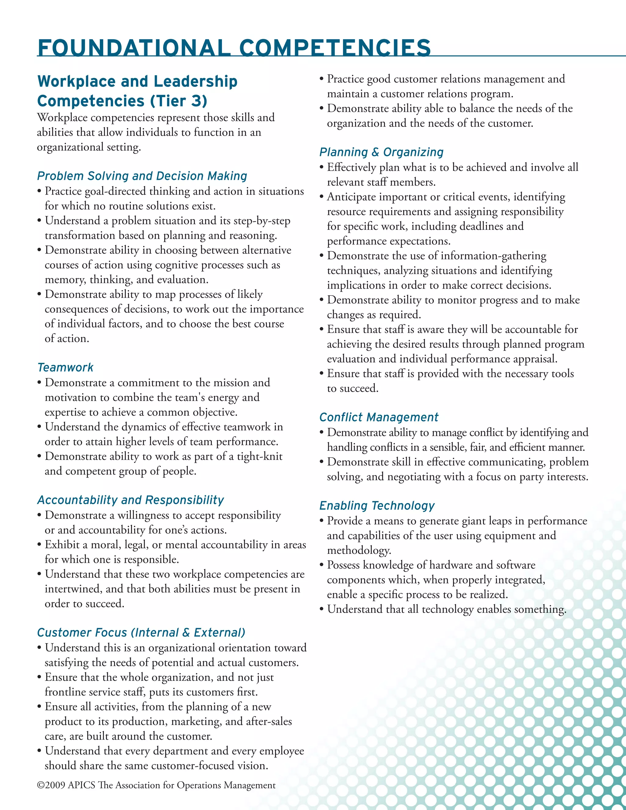 Apics Competency Model | PDF