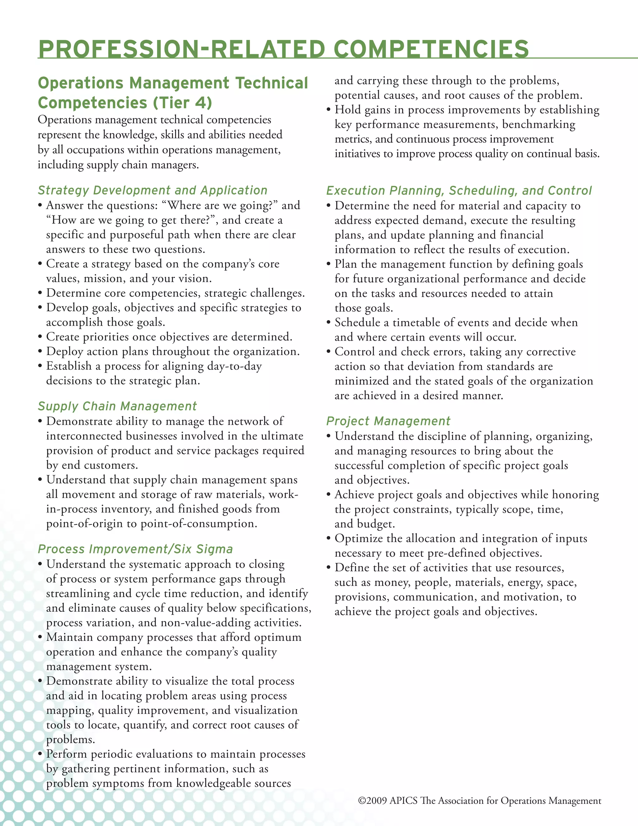 Apics Competency Model | PDF