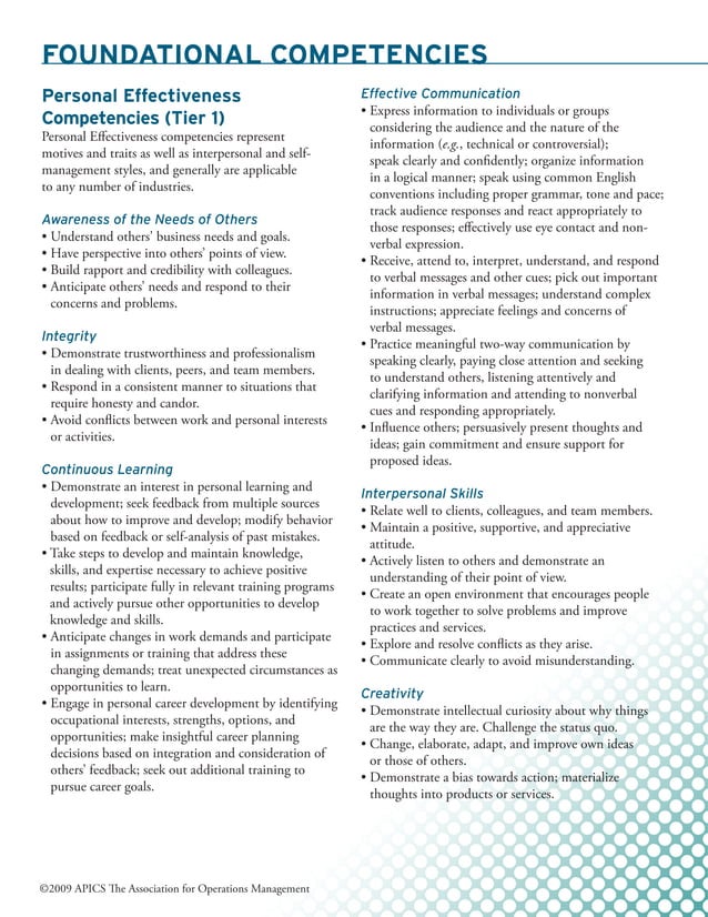 Apics Competency Model | PDF | Logistics | Business