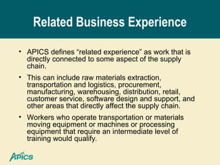 APICS CSCP Introduction for Supply Chain | PPT