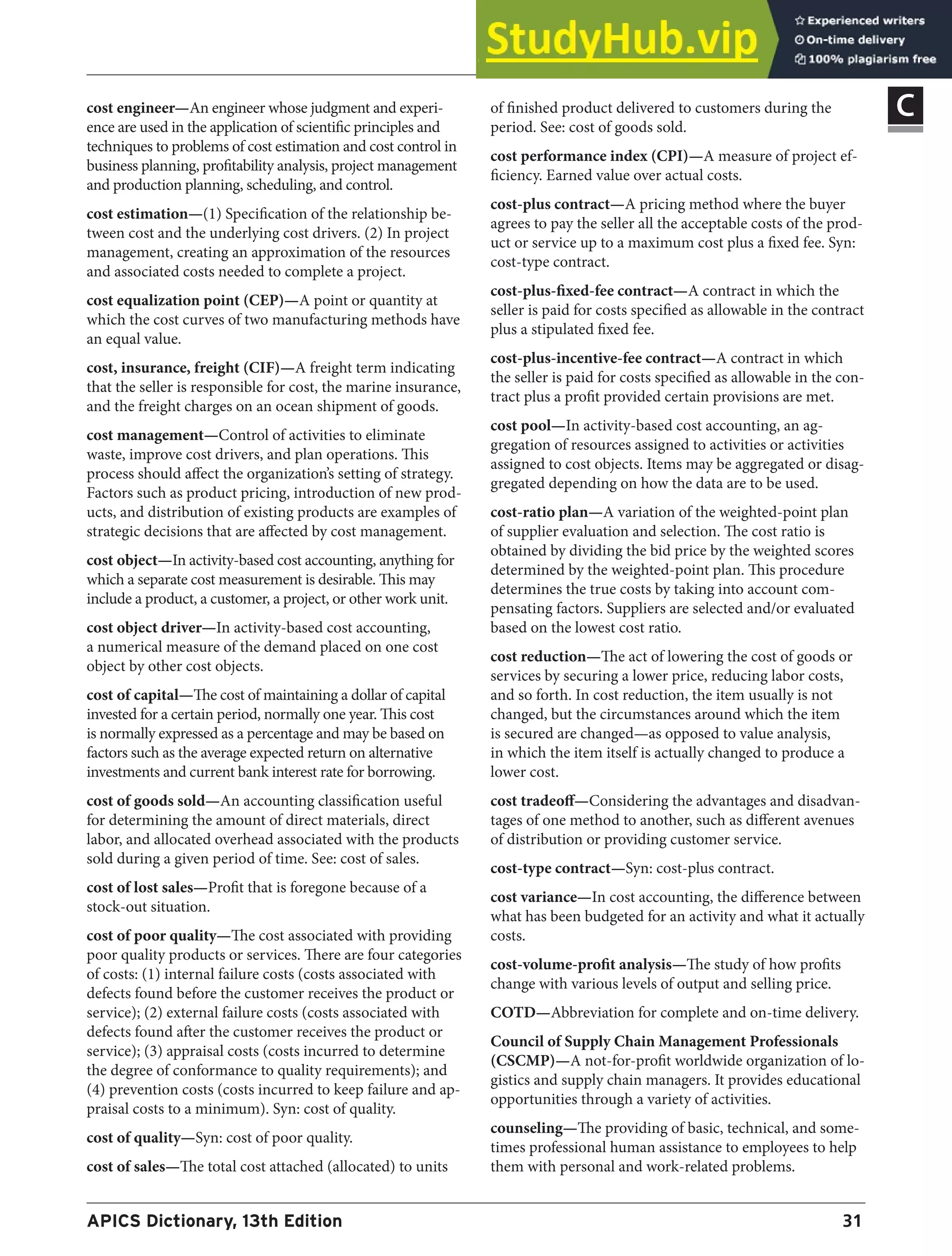 APICS Dictionary 13Th Ed | PDF