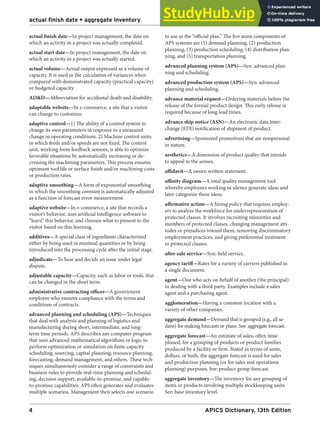 APICS Dictionary 13Th Ed | PDF