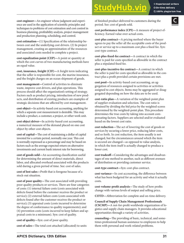 APICS Dictionary 13Th Ed | PDF