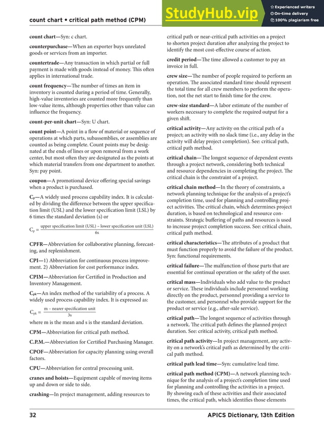 APICS Dictionary 13Th Ed | PDF