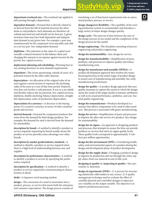 APICS Dictionary 13Th Ed | PDF