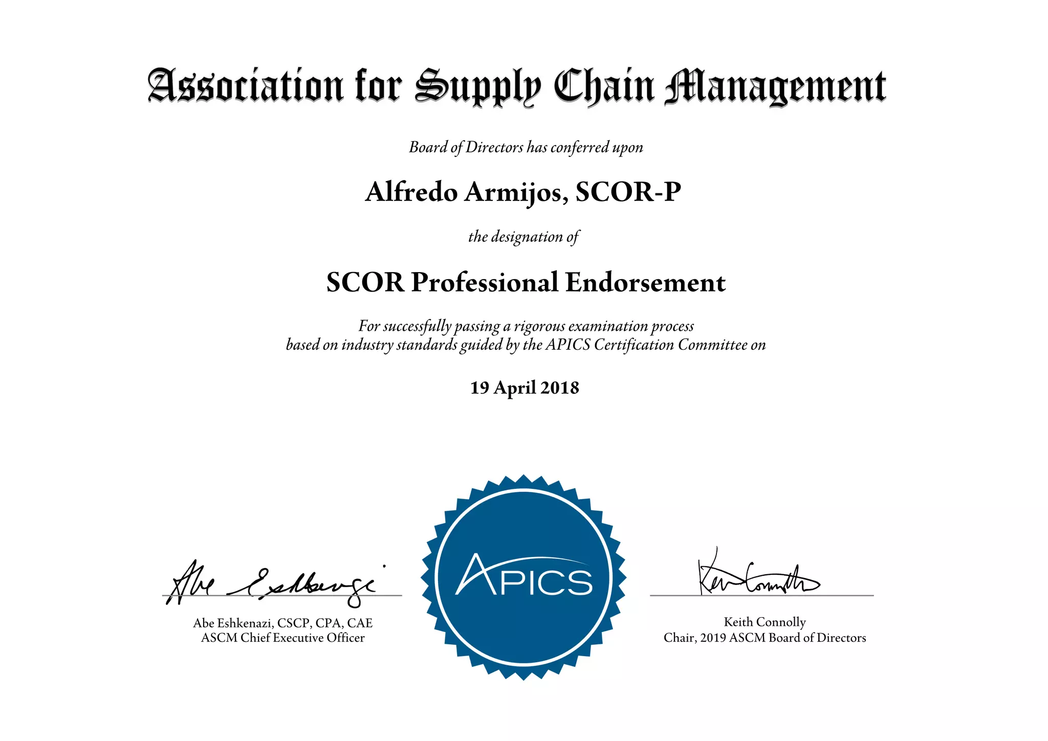 APICS SCOR-P Certificate | PPT