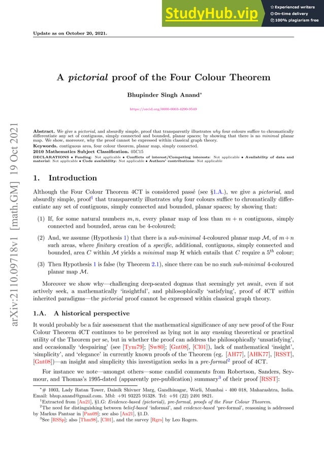 A Pictorial Proof Of The Four Colour Theorem | PDF