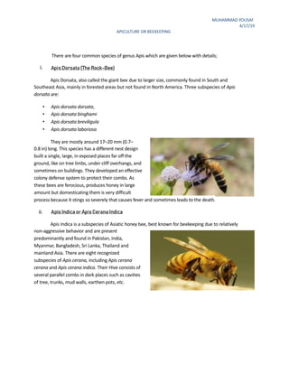 Apiculture or beekeeping-Raring of Honey Bee | PDF