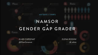 #APIDays Paris - NamSor API for 'Gender Gap Grader' | PDF