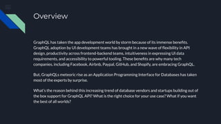 apidays LIVE Paris - The Rise of GraphQL for database APIs by Karthic ...