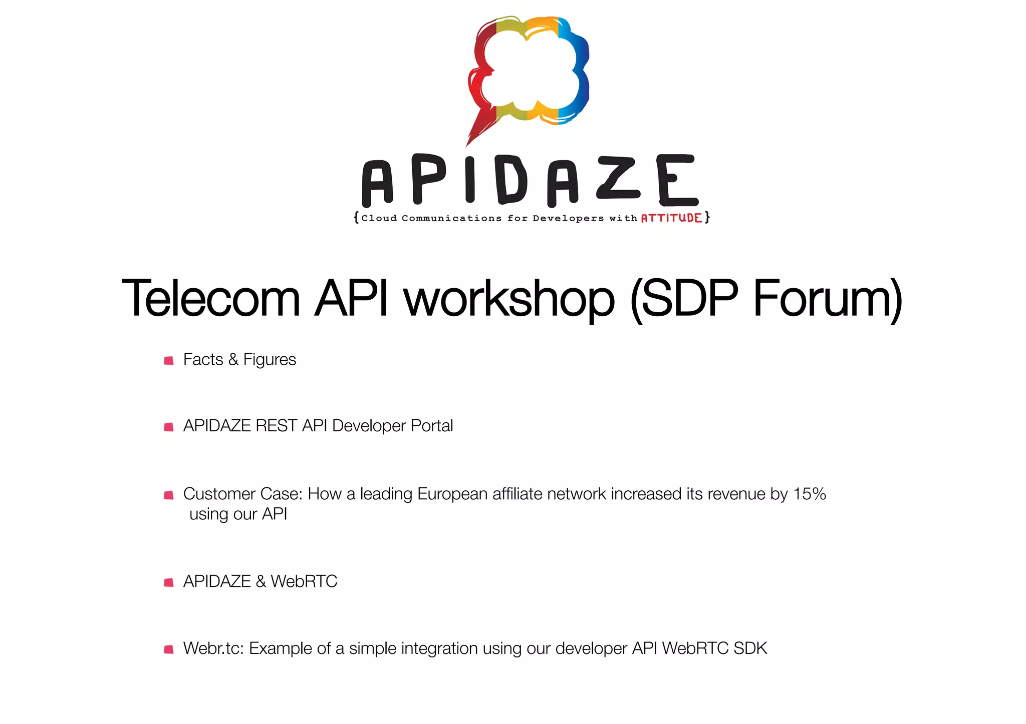 Apidaze Telecom API Presentation | PDF | Web Development | Internet
