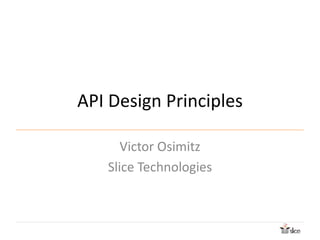 Intro to API Design Principles | PPTX