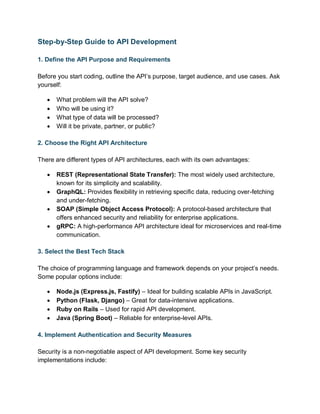 Mastering API Development: A Developer’s Roadmap for Success | PDF