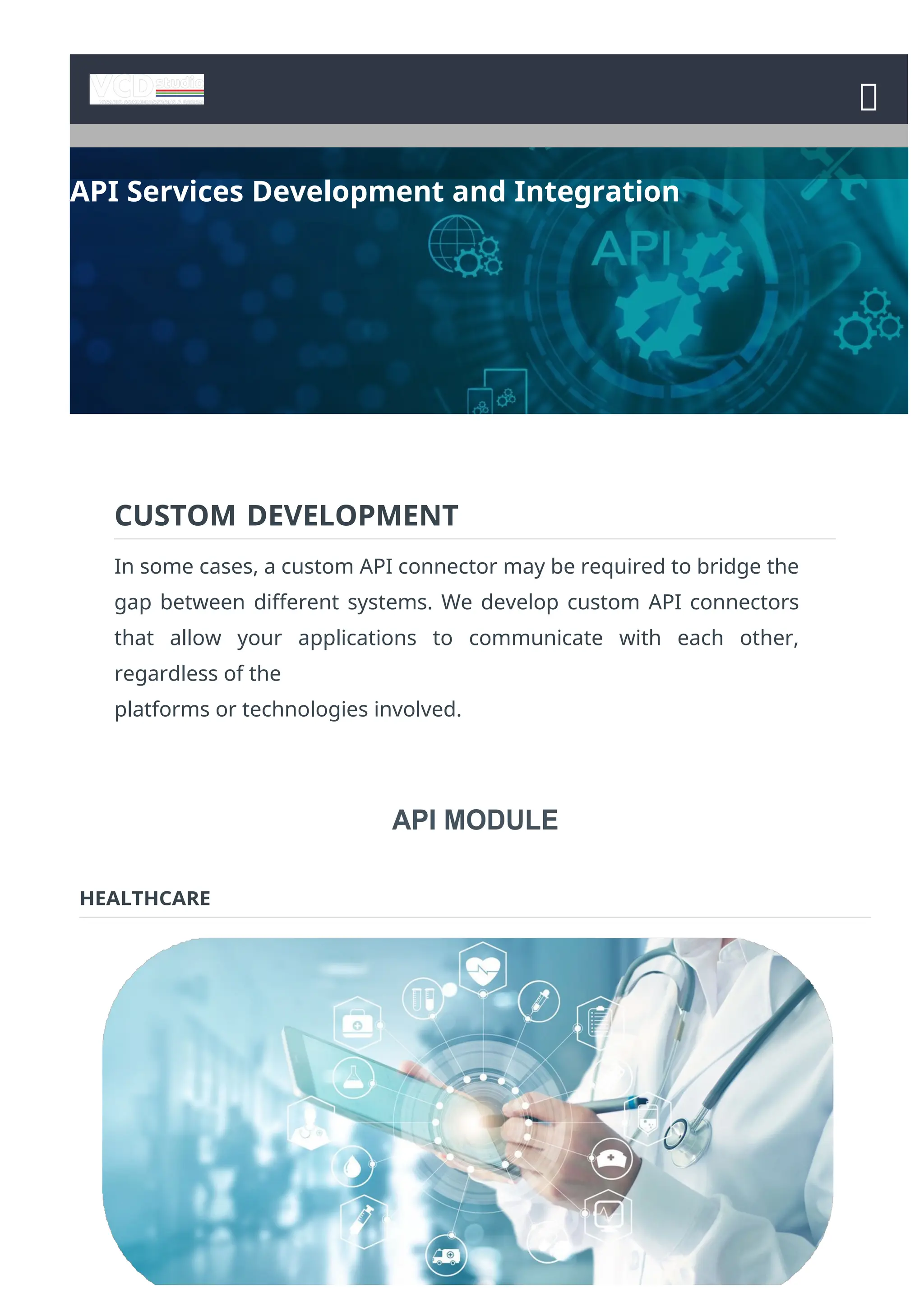 VCD studio API Development and Integration | DOCX
