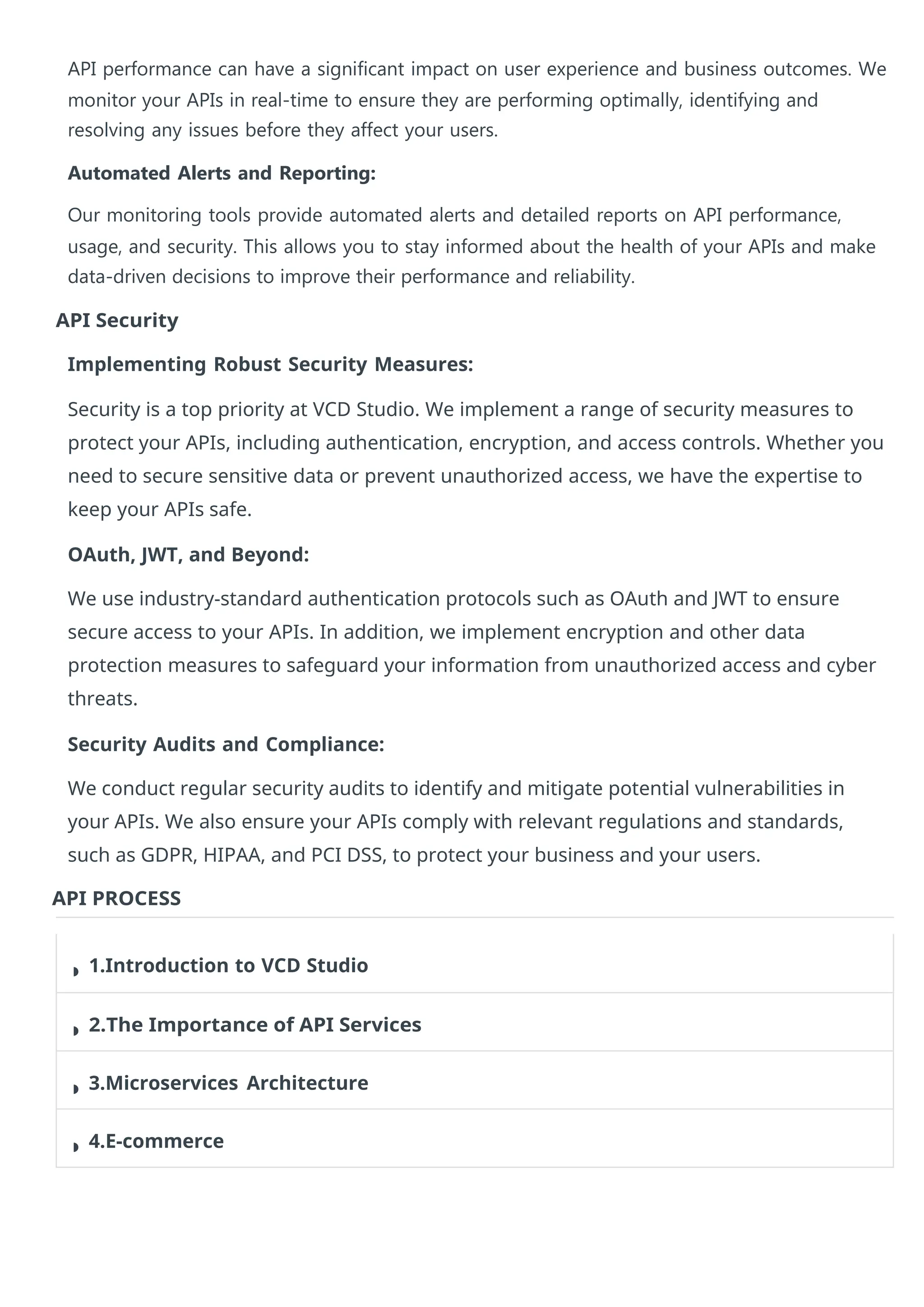 VCD studio API Development and Integration | DOCX